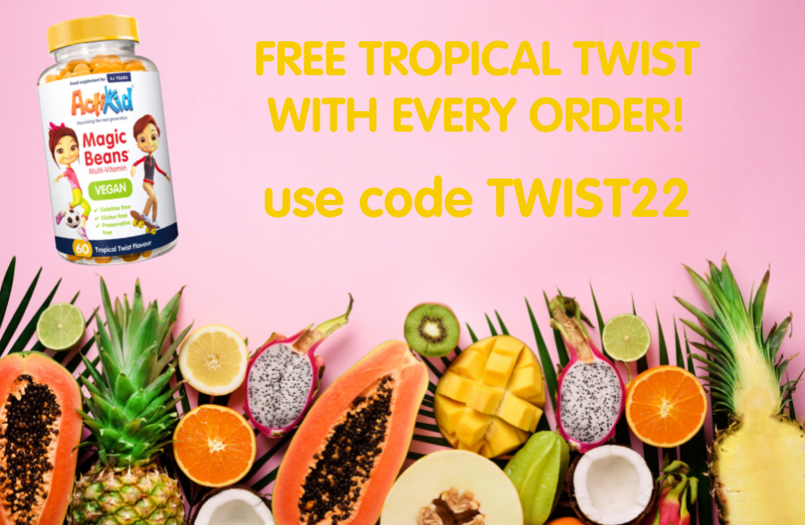 ActiKid Vegan Magic Beans Promo: Free Tropical Twist Flavour with Every ...