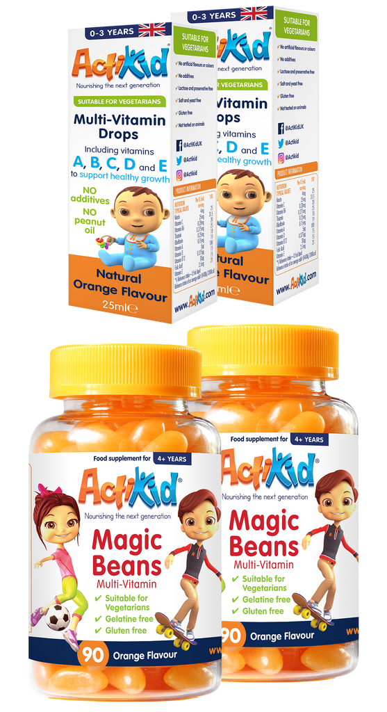 2x Magic Beans Orange 90s, 2x Multi-Vitamin Drops 25ML Default Title